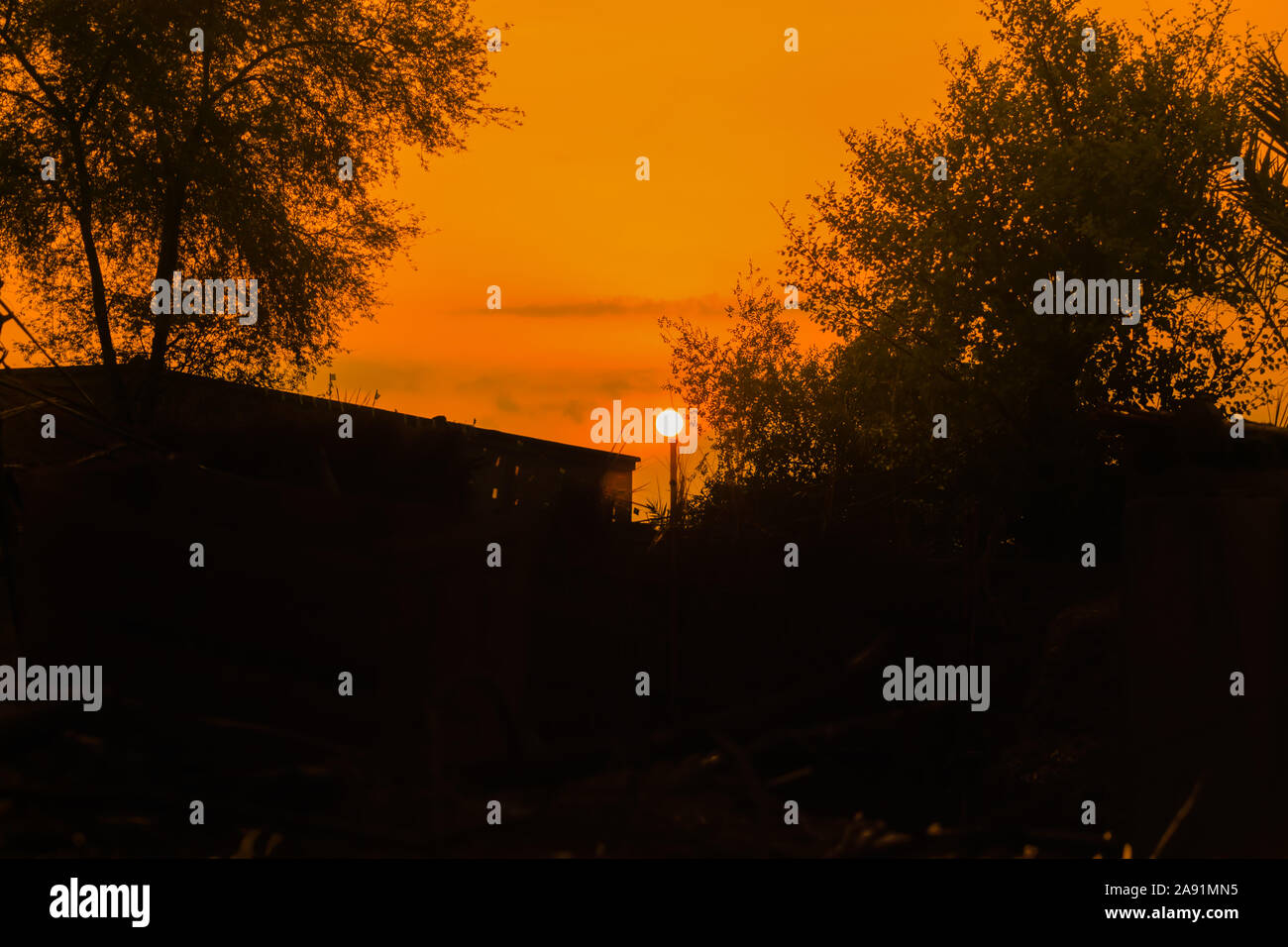 landscape image of sunset in a village in punjab pakistan.sunrise in a ...