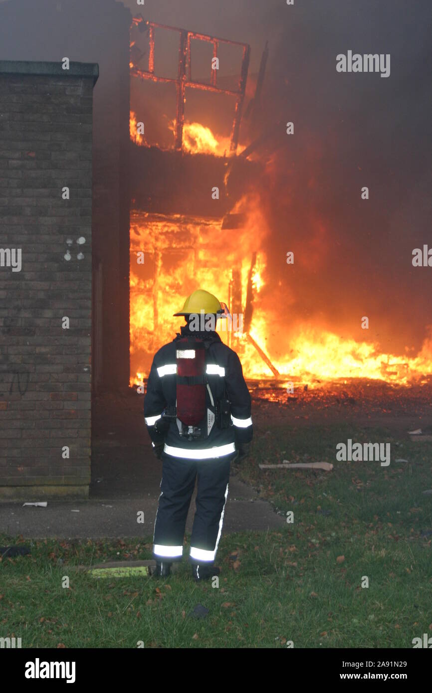 flammable external cladding, building fire Stock Photo - Alamy