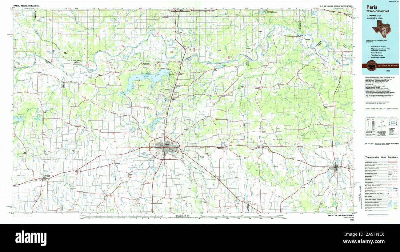 Paris texas map hi-res stock photography and images - Alamy