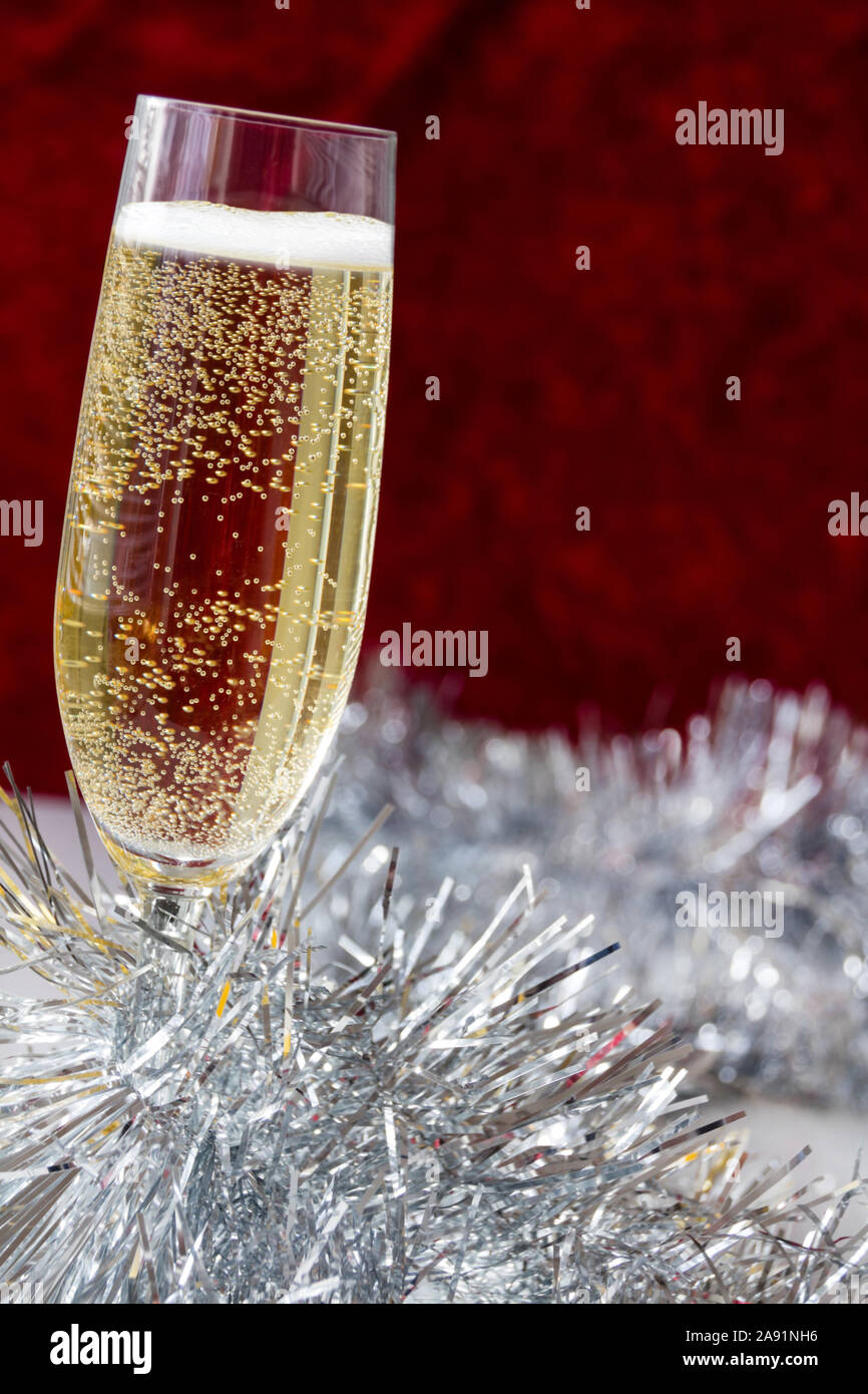 Champagne and festive decoration Stock Photo - Alamy