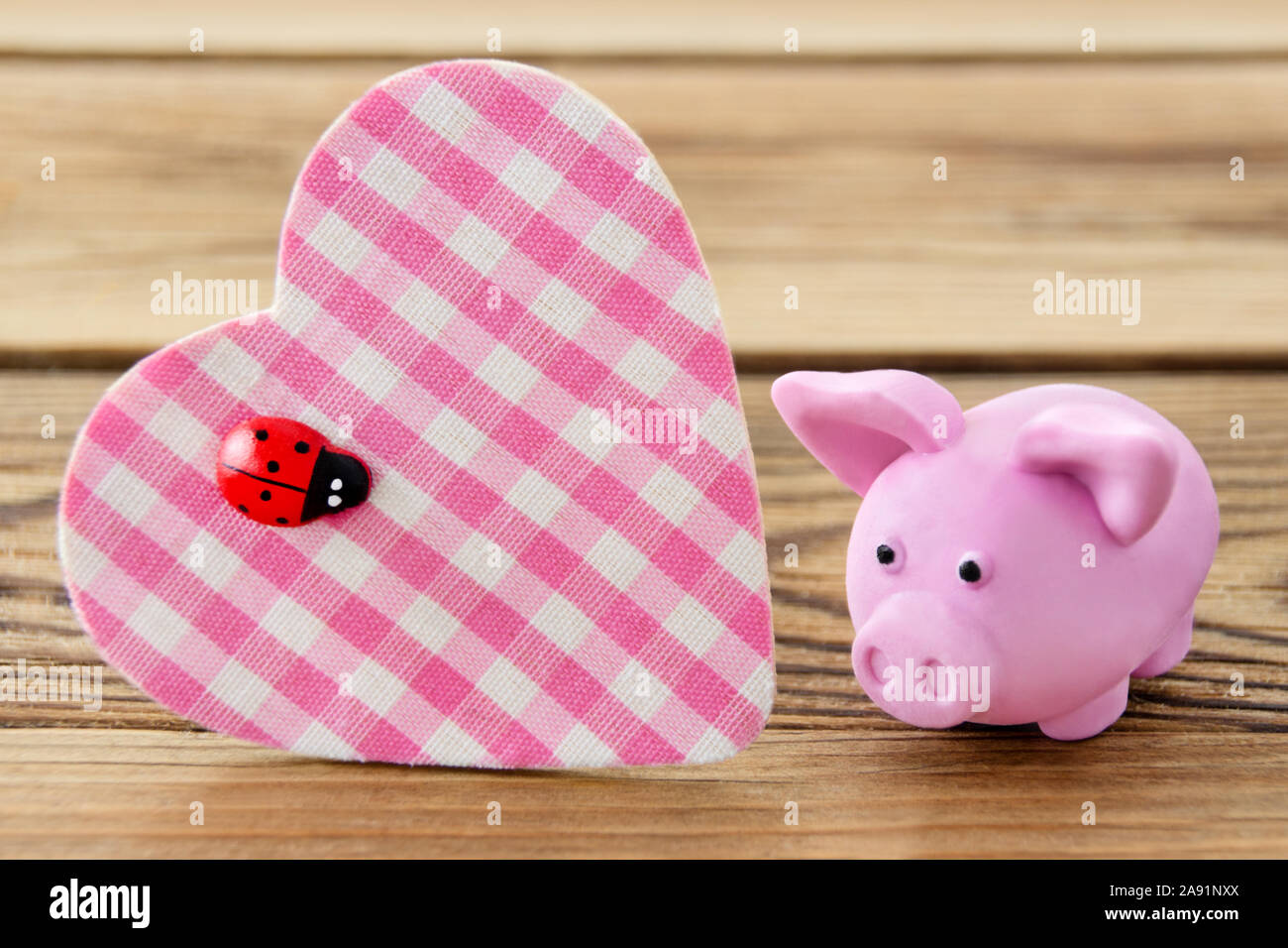 Decoration heart with lucky symbols Stock Photo - Alamy