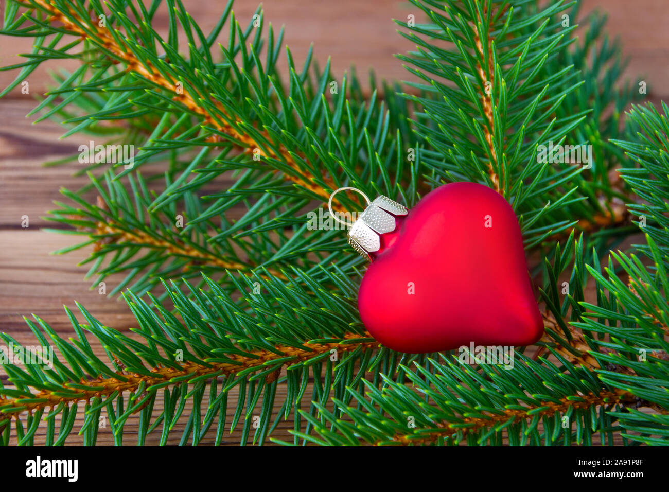Christmas decorations - Red Heart Stock Photo - Alamy