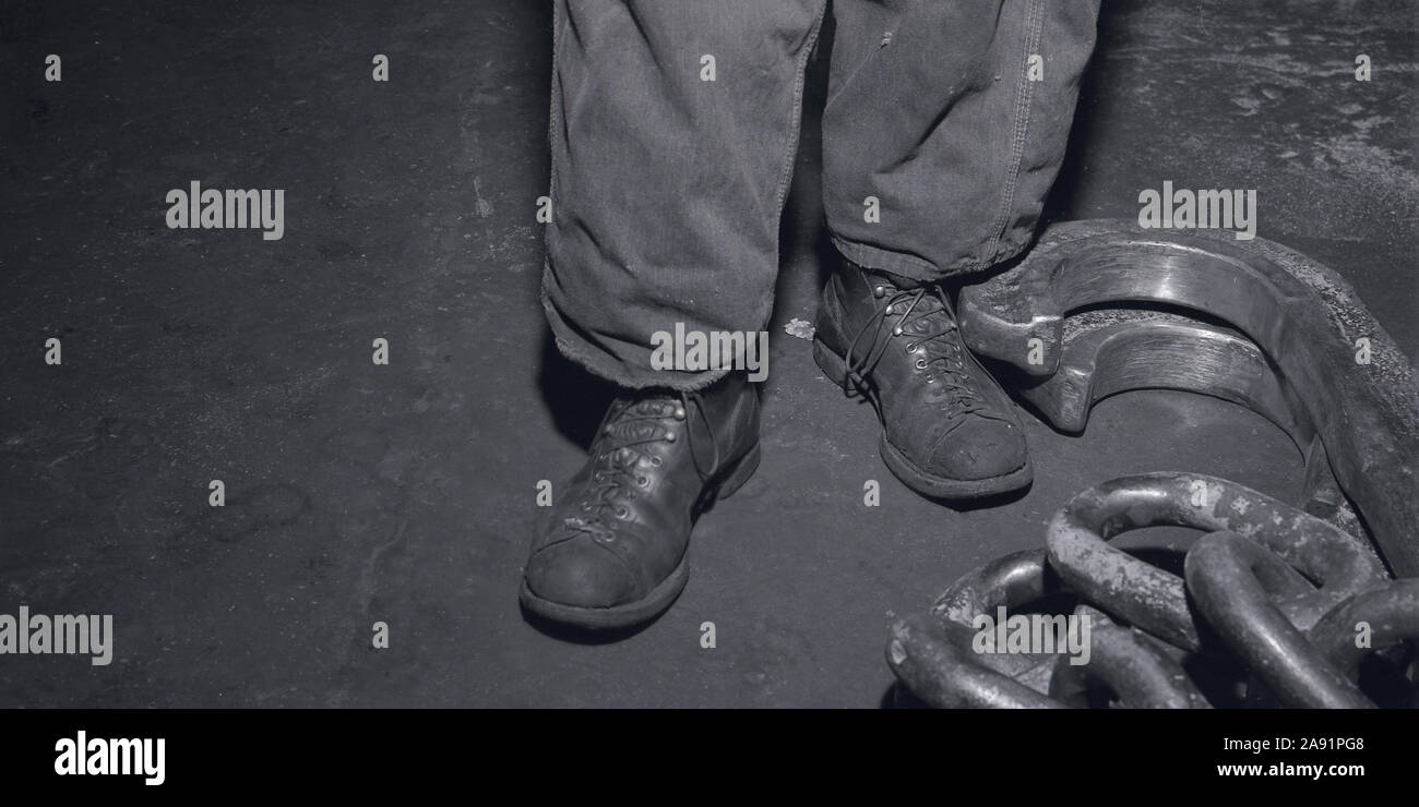 1940s, historical, work boots Stock Photo - Alamy