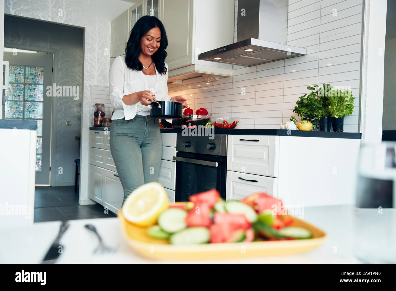 Cooking domestic kitchen meal hi-res stock photography and images - Alamy
