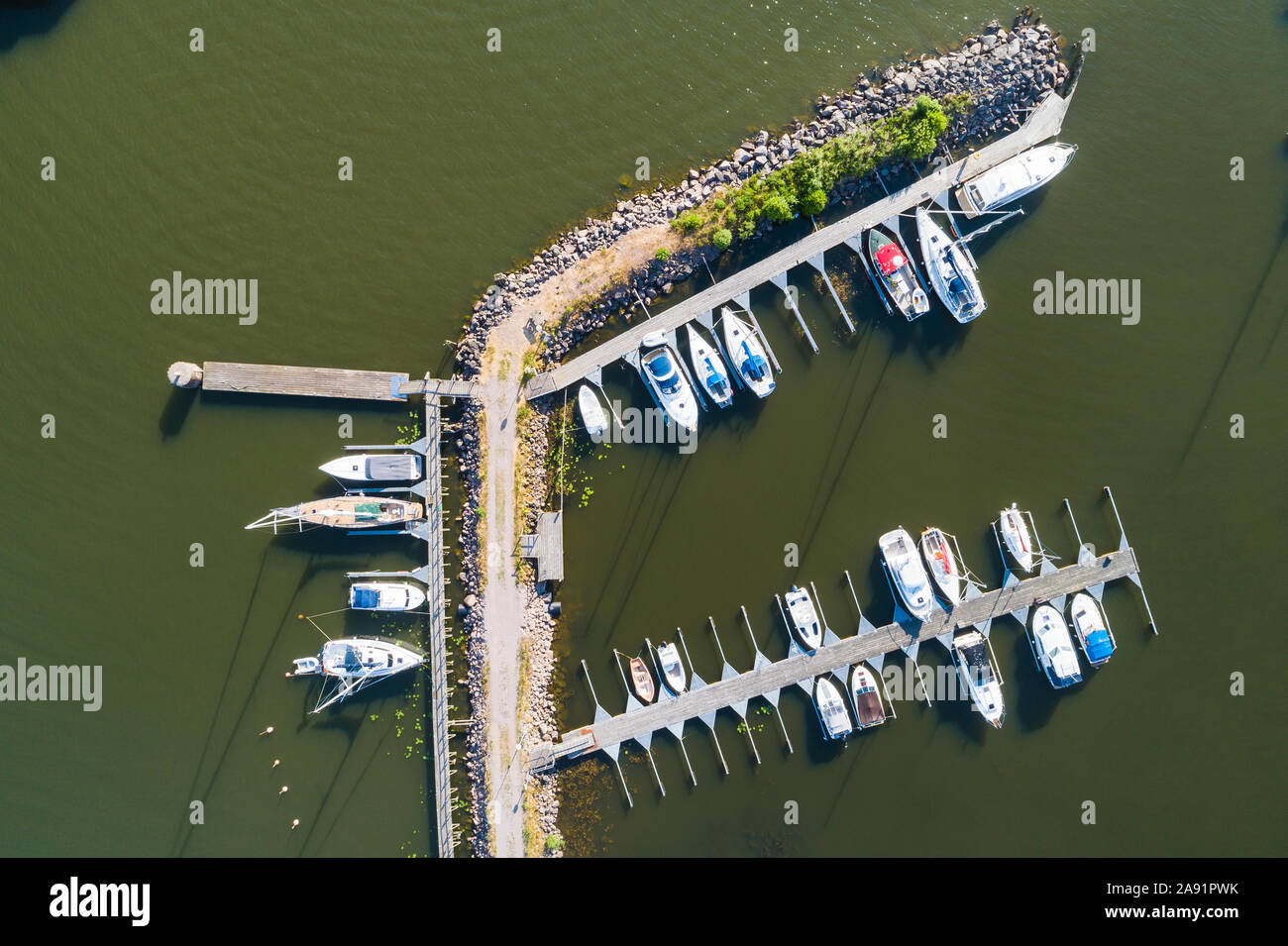 Aerial view of marina Stock Photo - Alamy