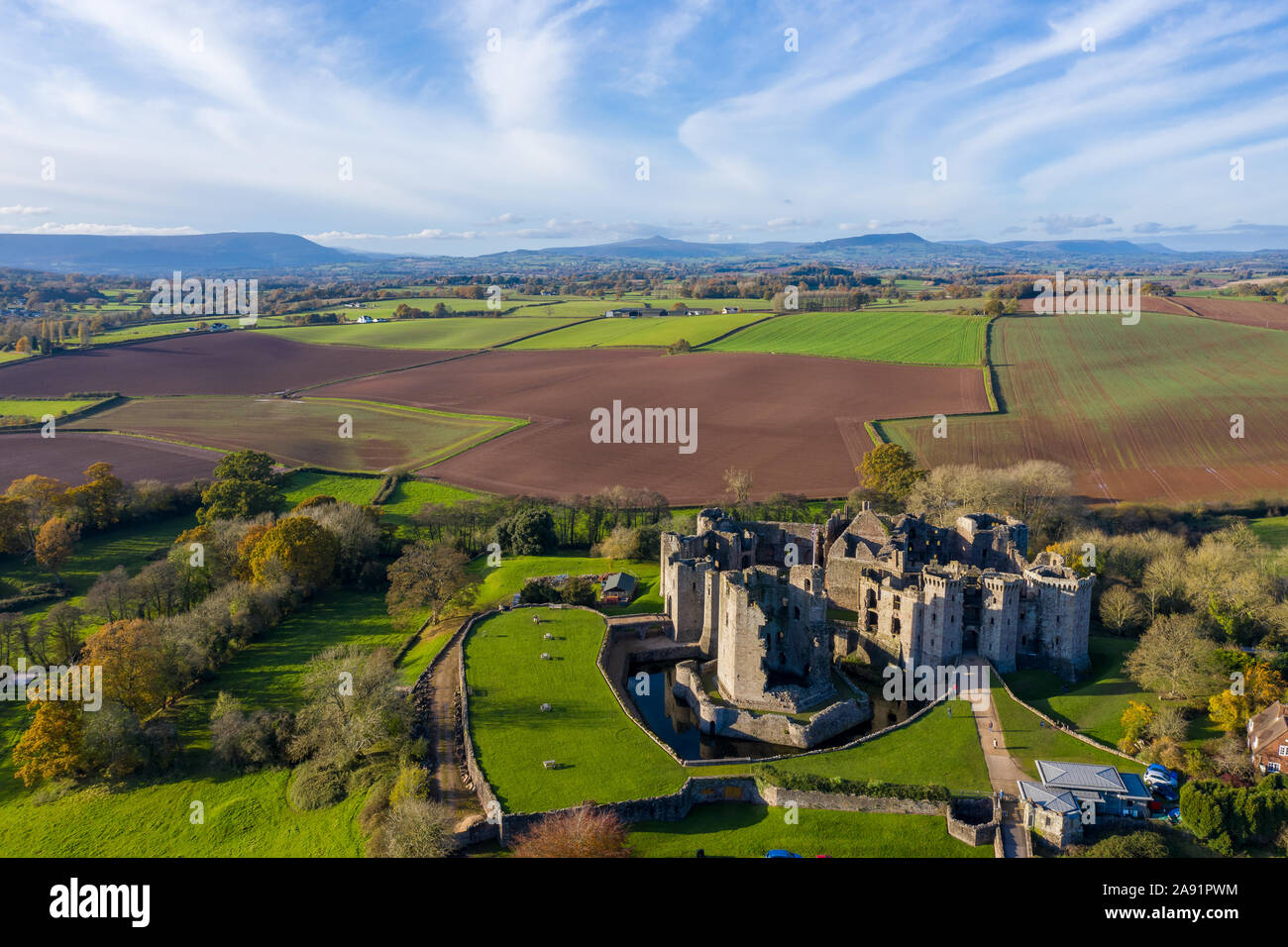 Raglan Castle, South Wales Stock Photo - Alamy