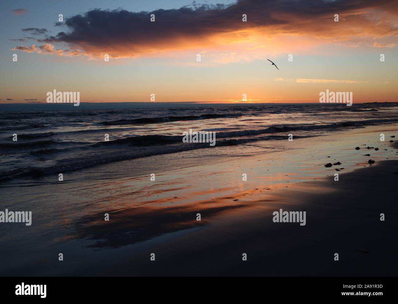 Sun goes down over the sea Stock Photo - Alamy