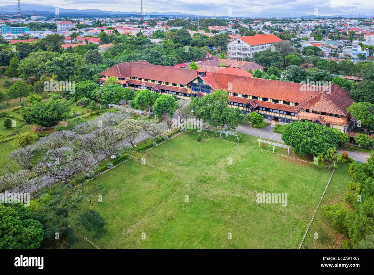 Aerial view of Kon Tum seminary, Kon Tum, Vietnam Stock Photo - Alamy