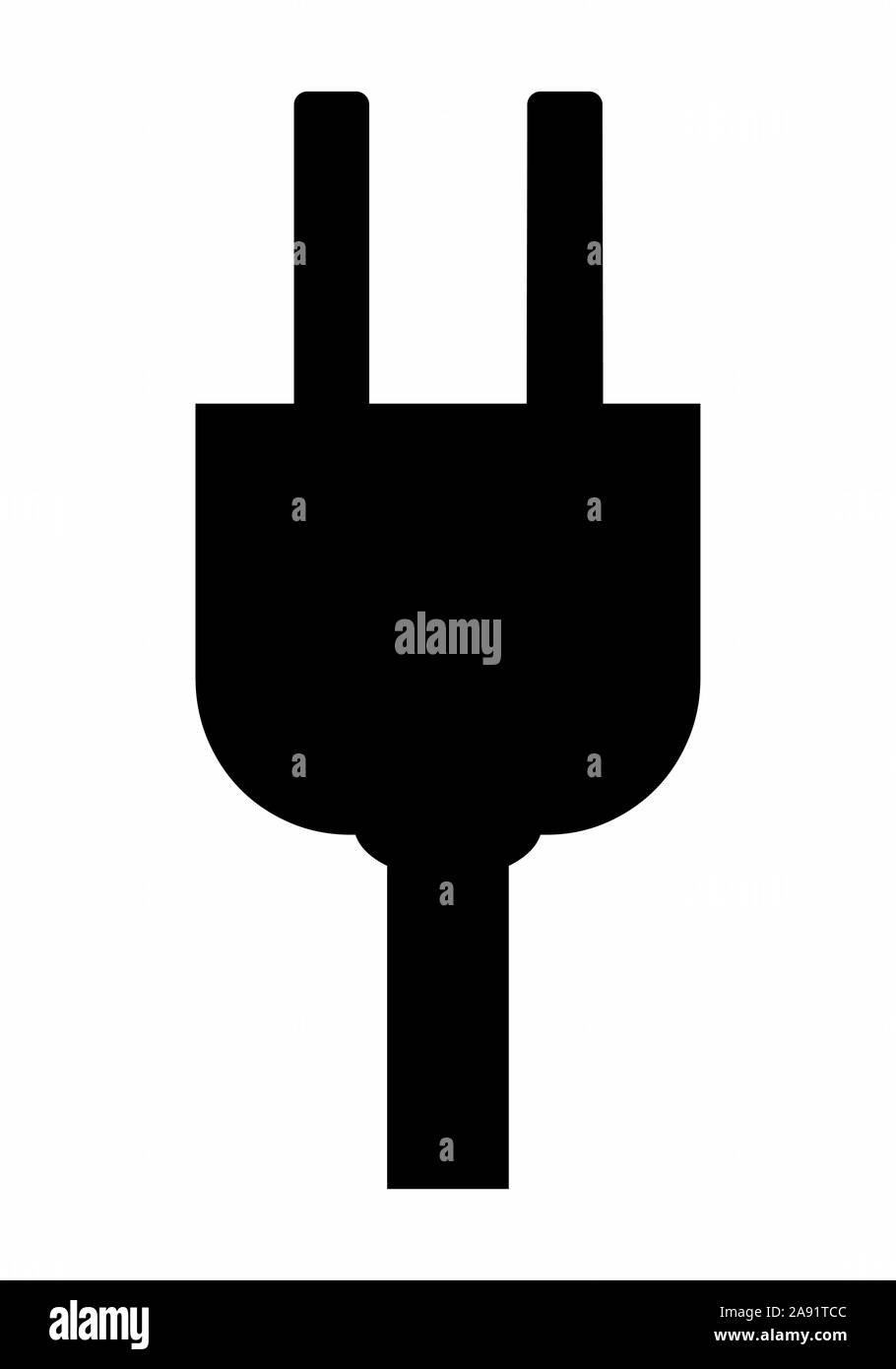 Electric plug dark silhouette Stock Vector Image & Art - Alamy