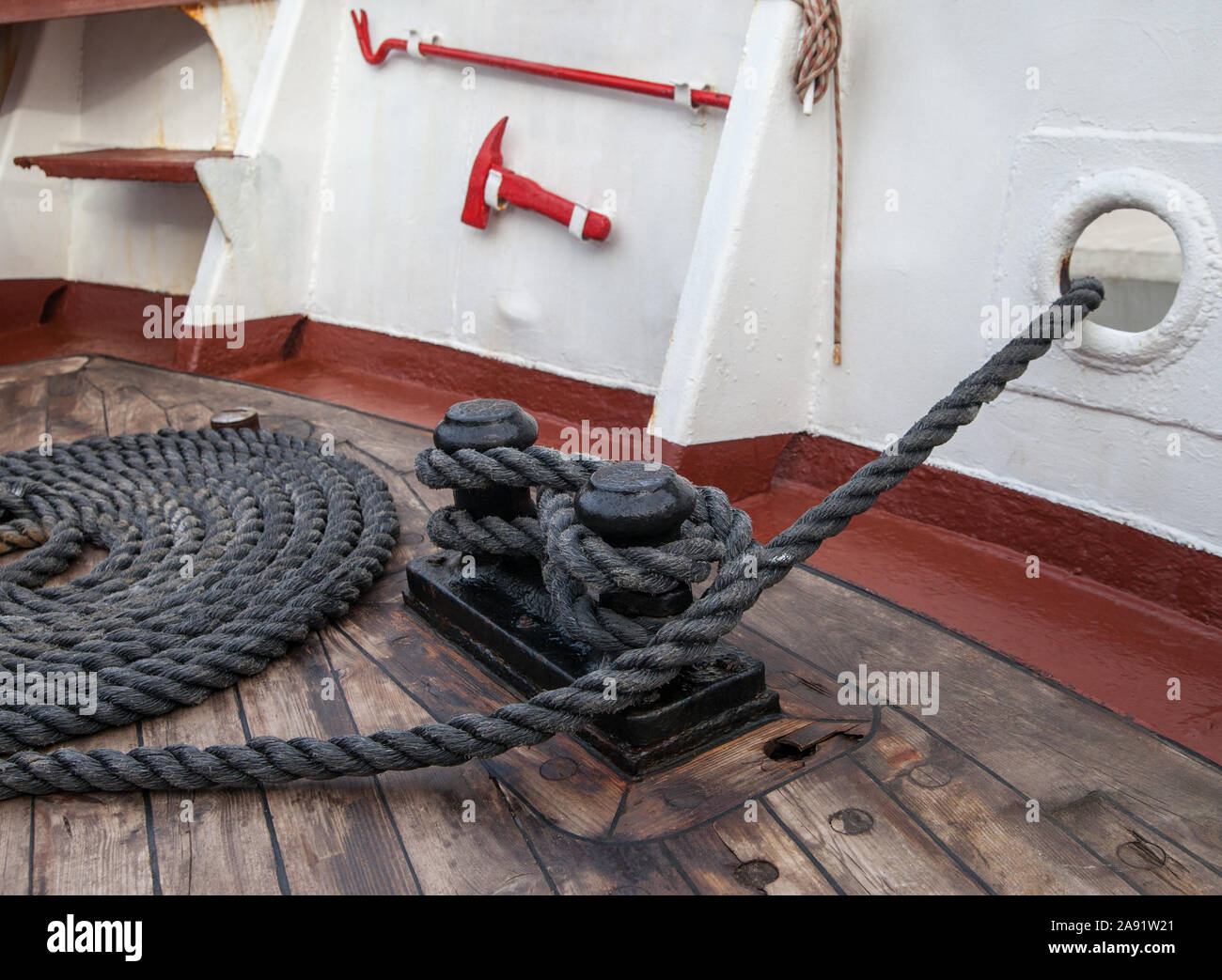 Detail of equipment on ship deck Stock Photo - Alamy