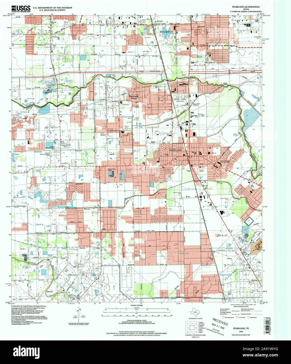 Pearland map hi-res stock photography and images - Alamy