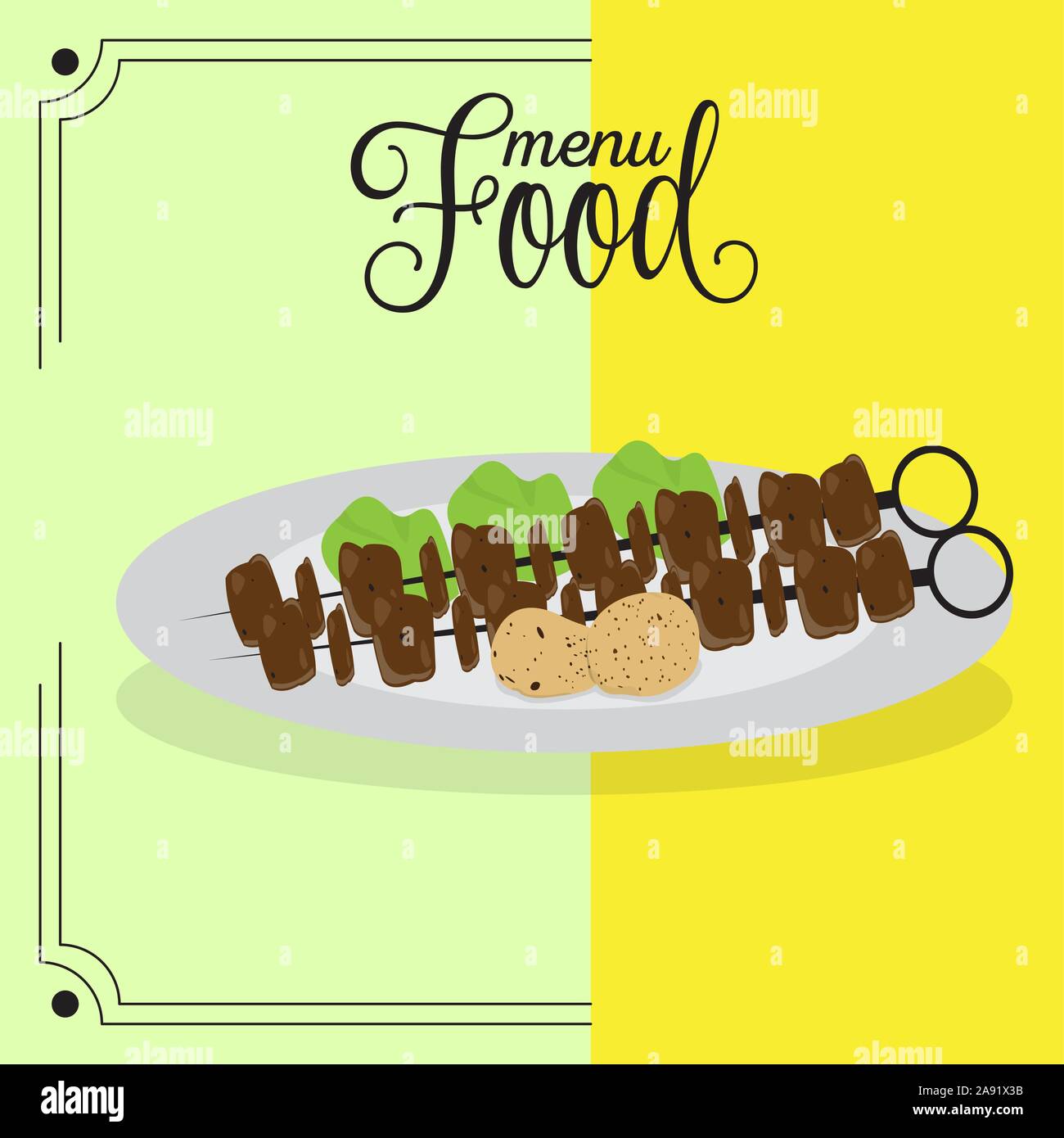 Skewers in a food menu - Vector illustration Stock Vector Image & Art ...