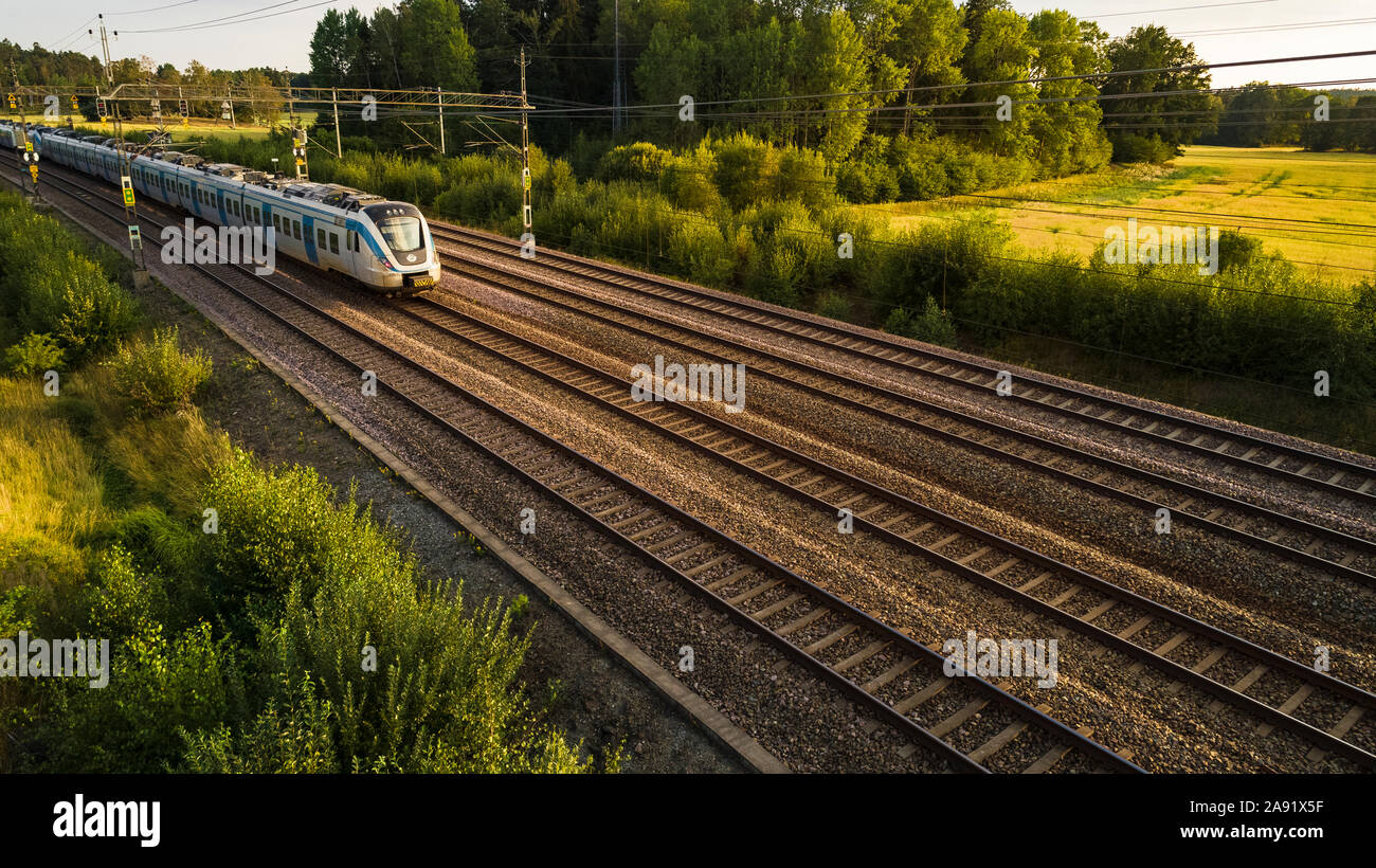 Train on tracks Stock Photo - Alamy