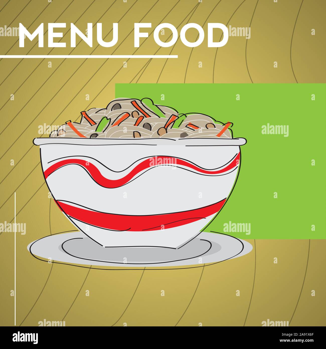 Asiatic food menu with a ramen - Vector illustration Stock Vector Image ...