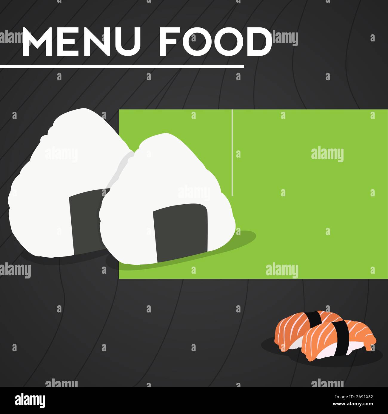 Rice balls in an asiatic food menu - Vector illustration Stock Vector ...