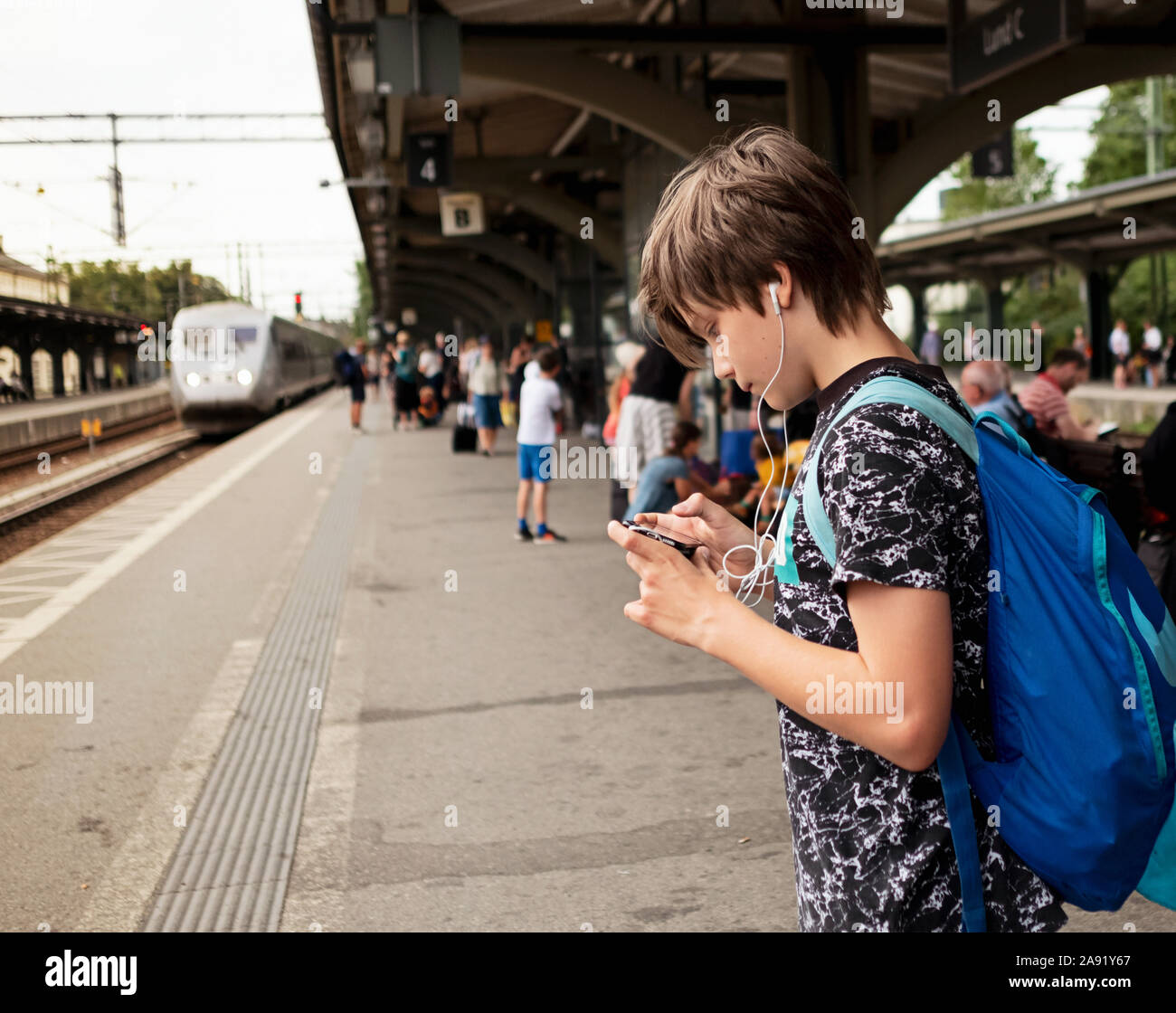 Boy on train hi-res stock photography and images - Alamy