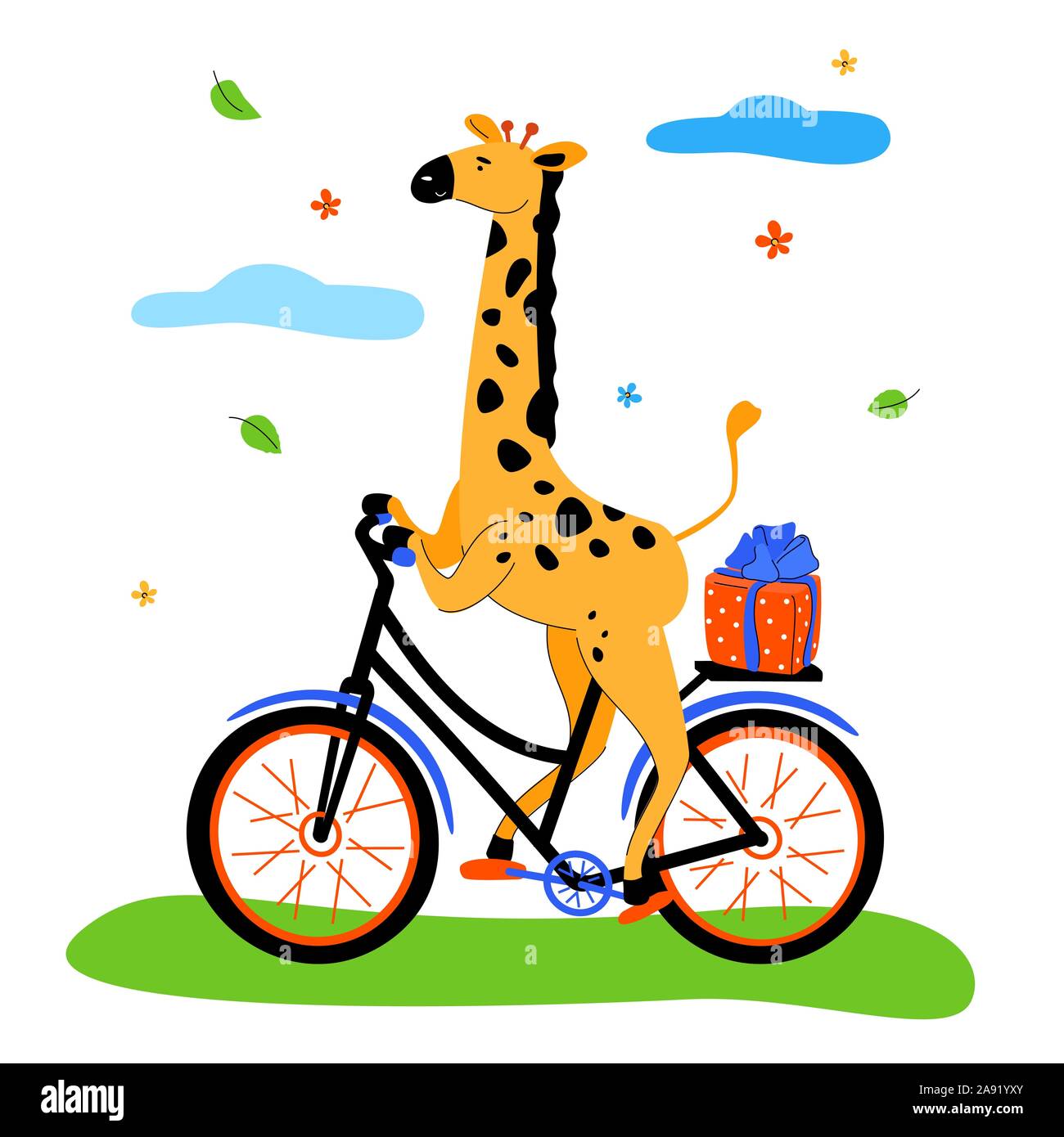 Giraffe Riding A Bike