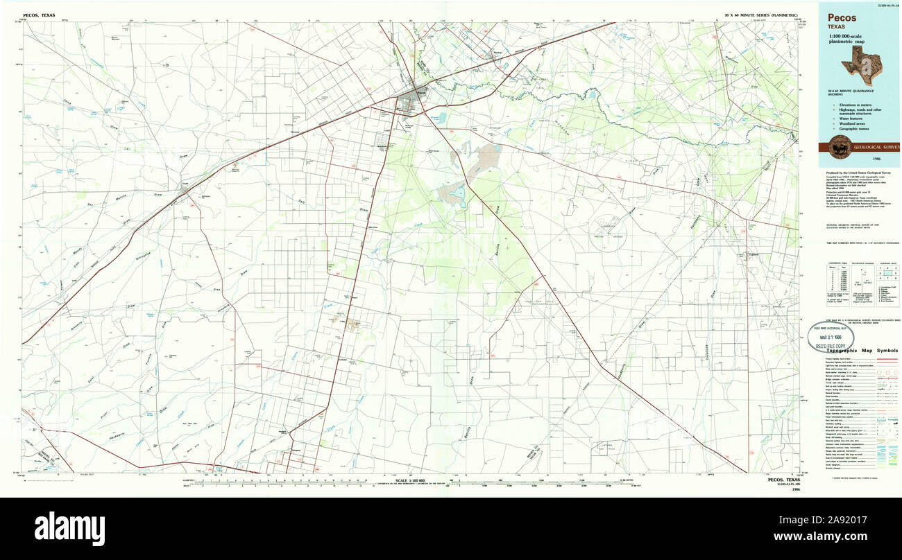 Map of pecos hi-res stock photography and images - Alamy