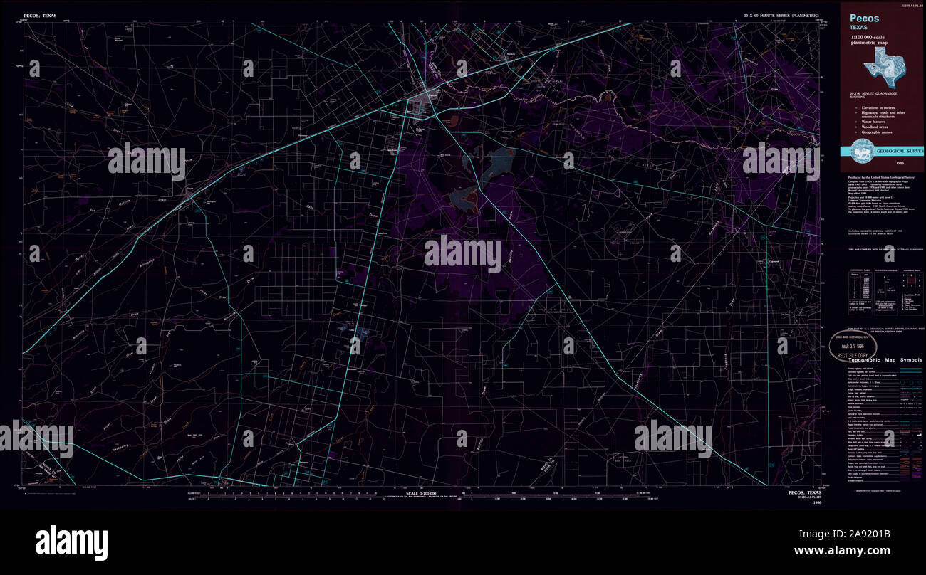 Map of pecos hi-res stock photography and images - Alamy