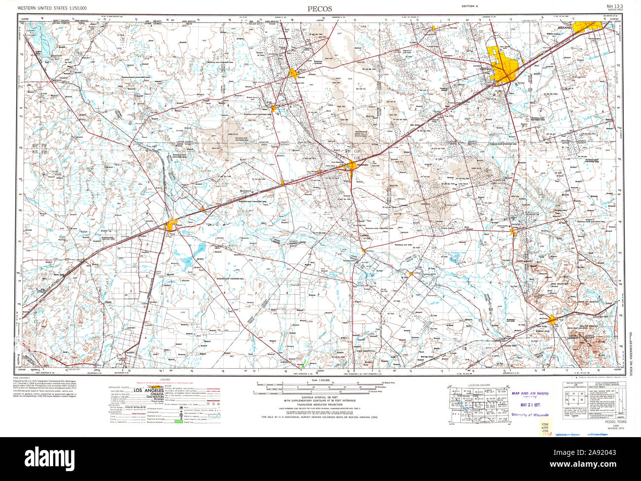 Map of pecos hi-res stock photography and images - Alamy