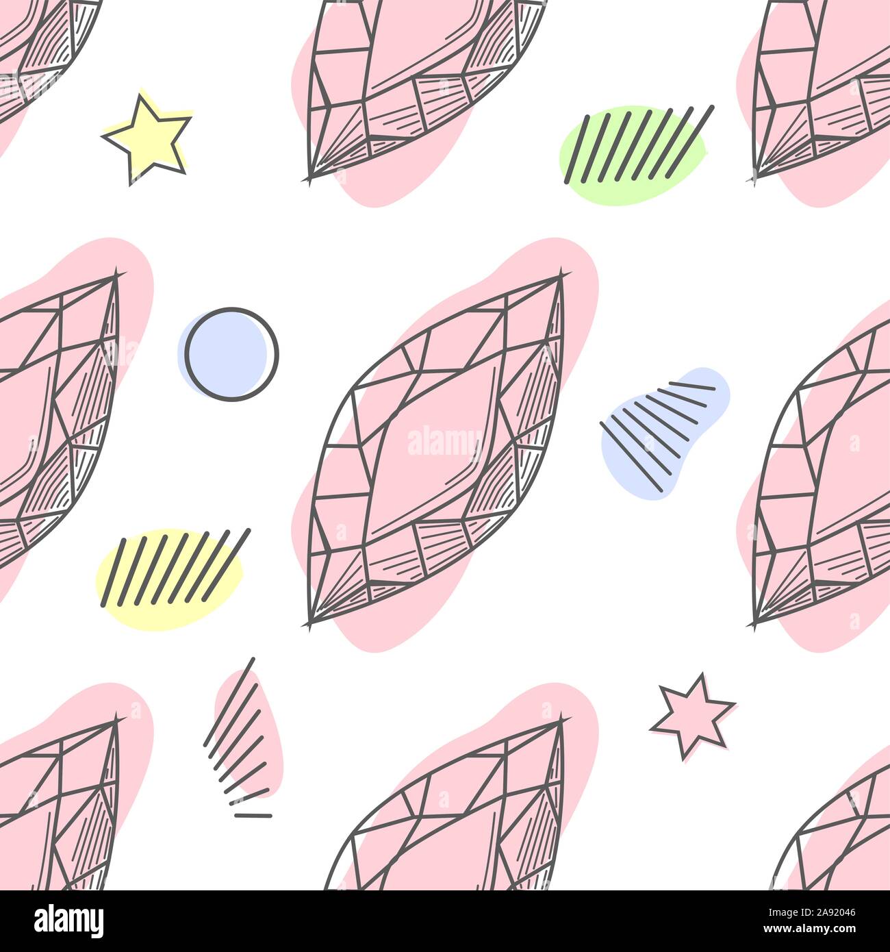 Seamless pastel diamonds pattern. Background with colorful gemstones ...