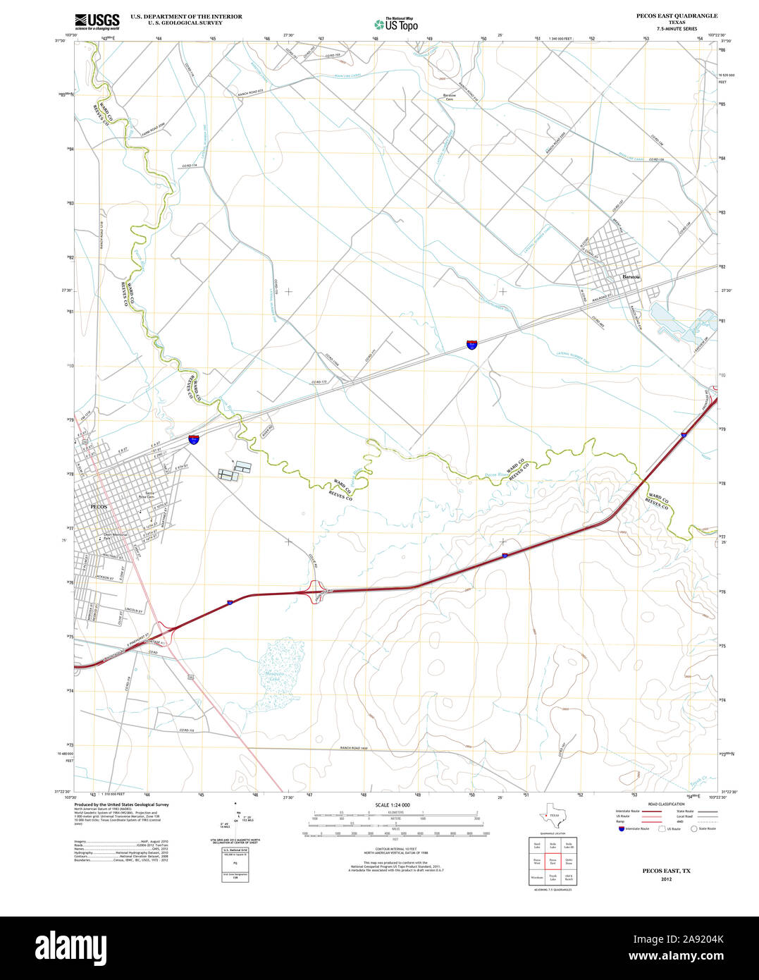 Map of pecos hi-res stock photography and images - Alamy