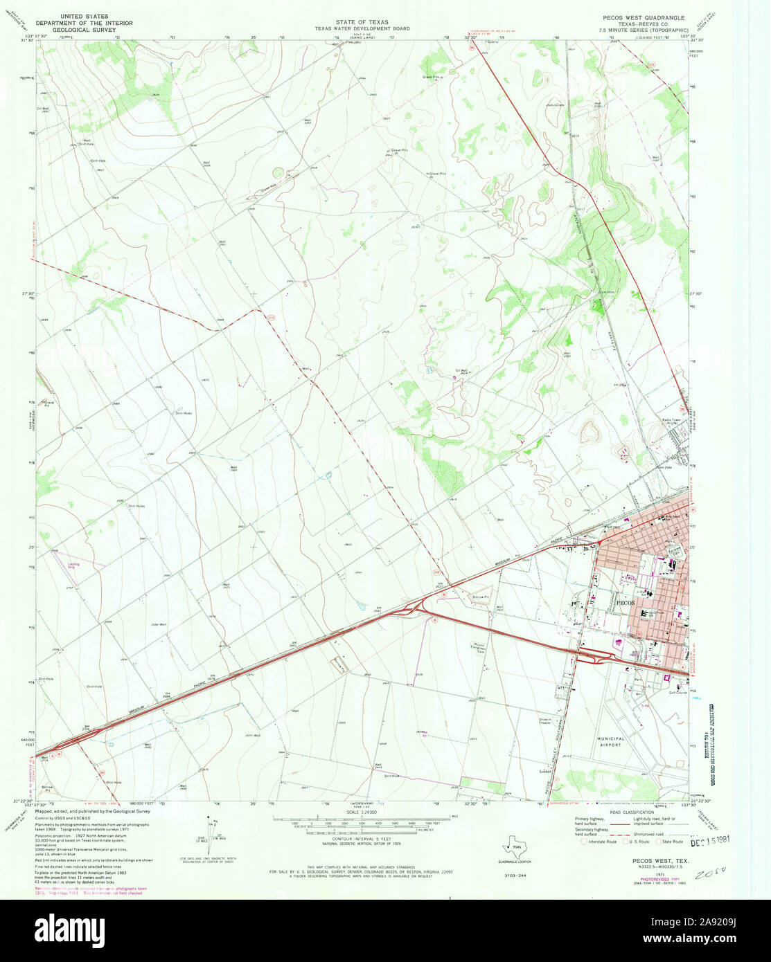 Map of pecos hi-res stock photography and images - Alamy