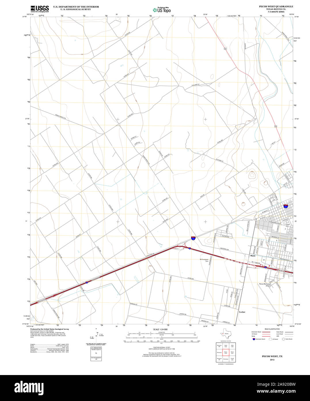 Map of pecos hi-res stock photography and images - Alamy