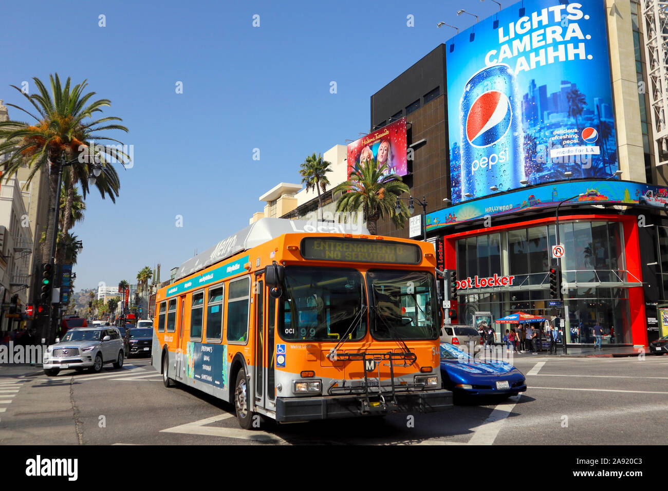 Hollywood, California - LA Metro Bus near Hollywood & Highland Center ...
