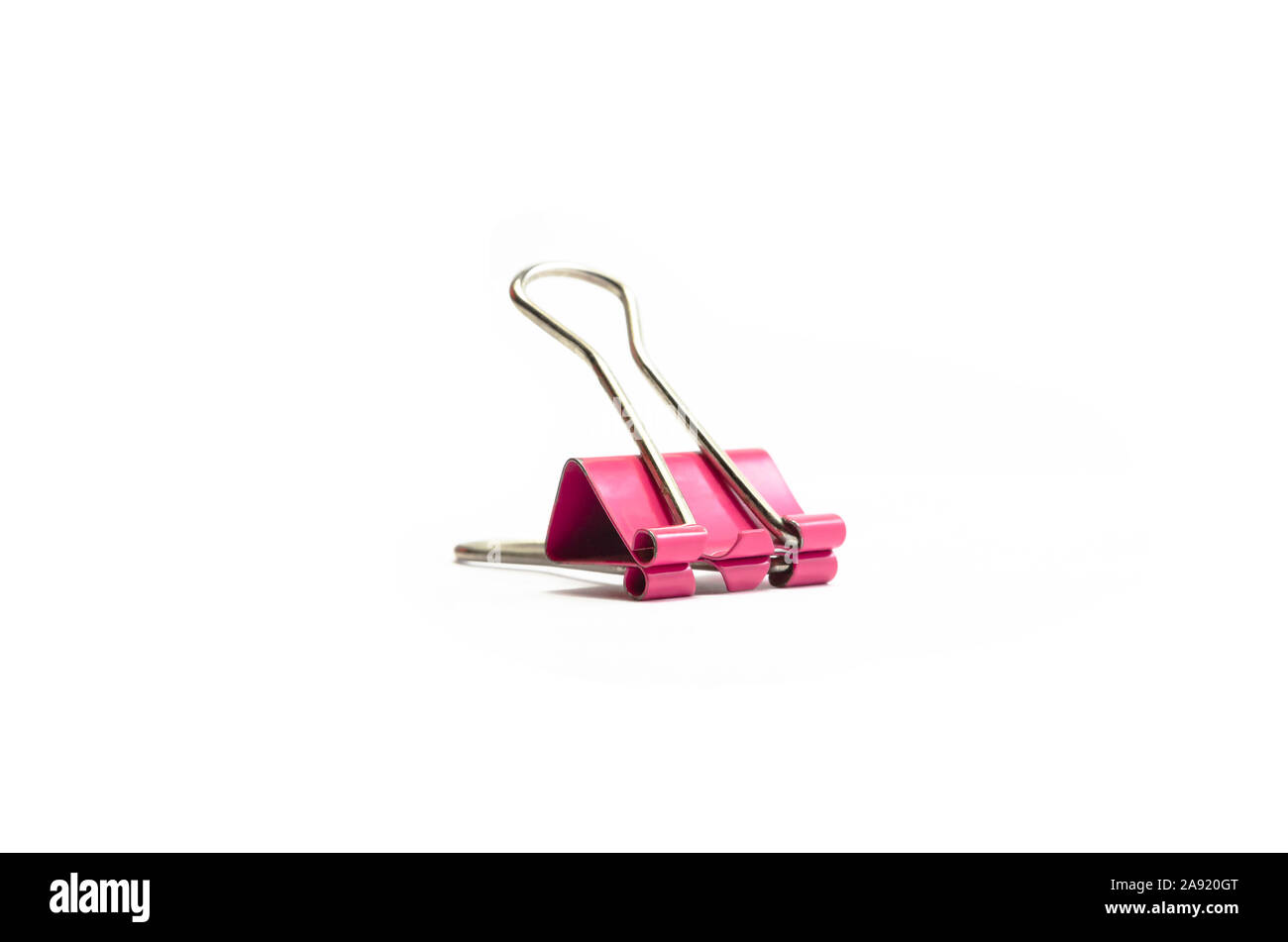 Red paper clip macro isolated on white background Stock Photo - Alamy