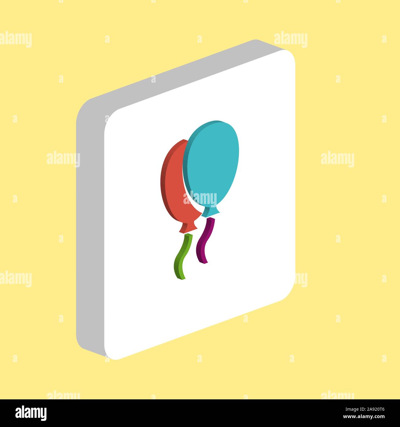 Two Balloons Simple vector icon. Illustration symbol design template ...