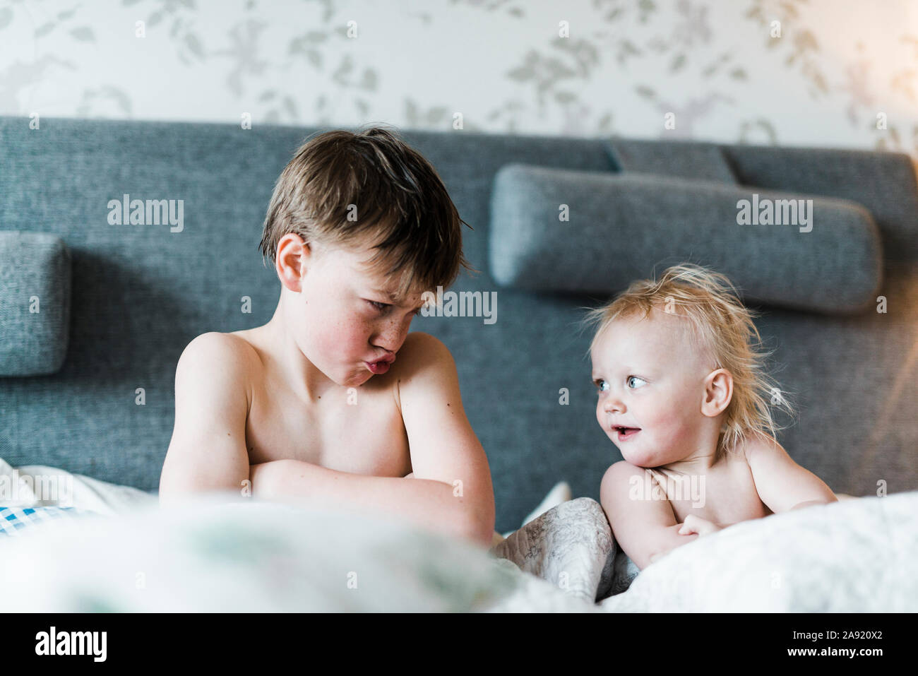Brother and sister together Stock Photo - Alamy