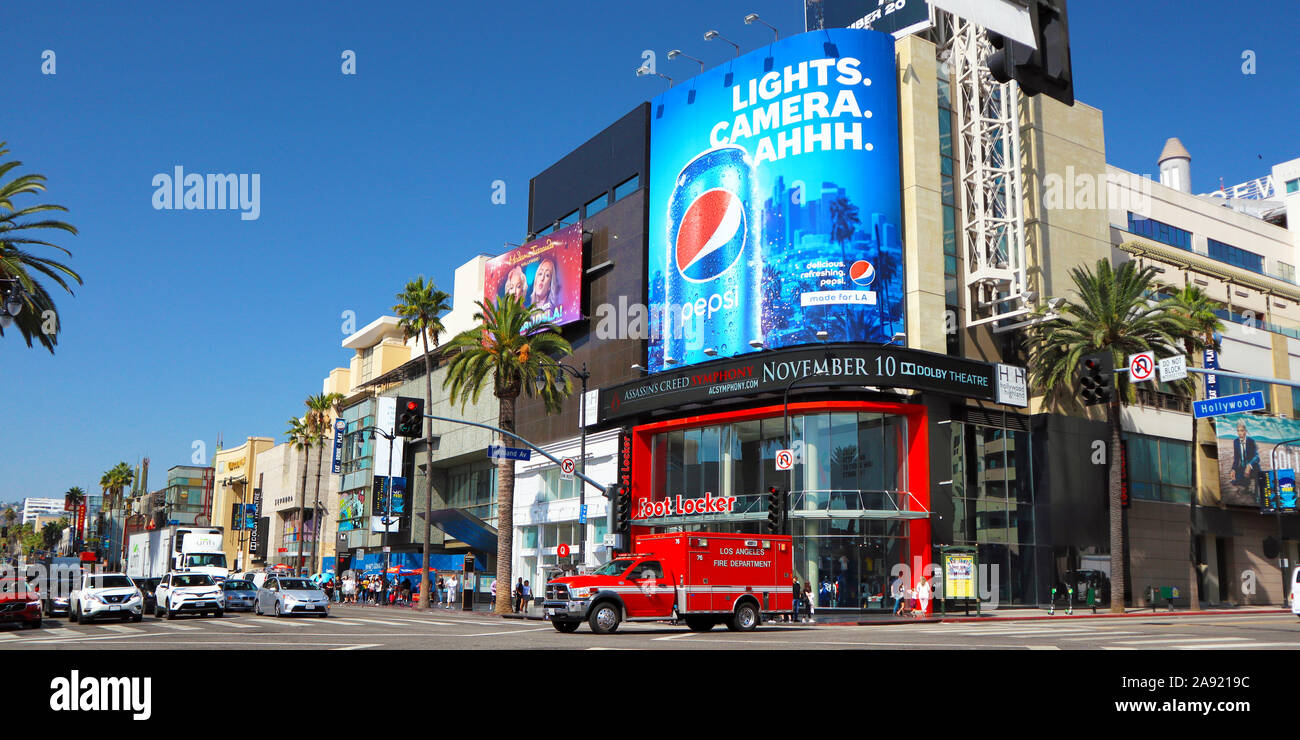 Hollywood, California - LAFD Los Angeles Fire Department Ambulance in ...