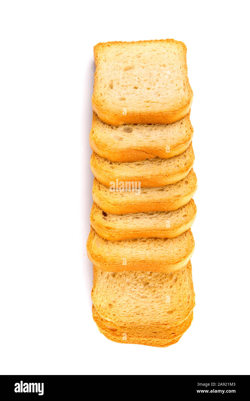 Dehydrated small toast crostini crackers for breakfast or desserts ...