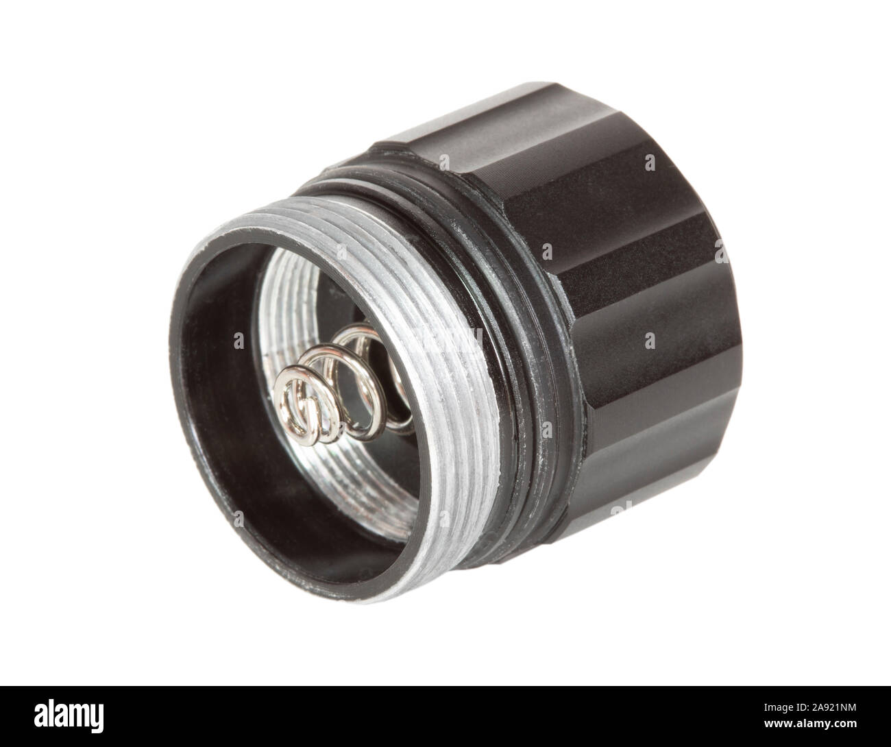 Tail cap for a tactical flashlight isolated on white Stock Photo - Alamy
