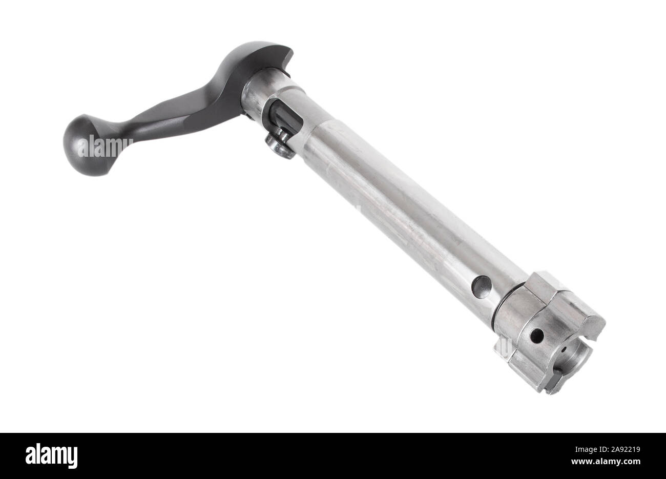 Bolt from a bolt action rifle isolated on a white background Stock ...