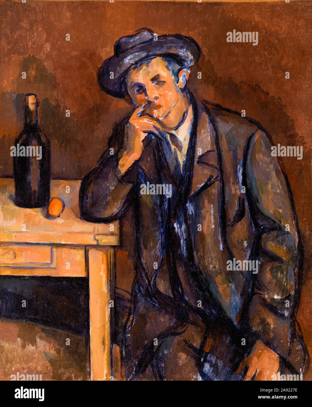 Paul Cezanne, portrait painting, The Drinker, (Le Buveur), 1898-1900 ...
