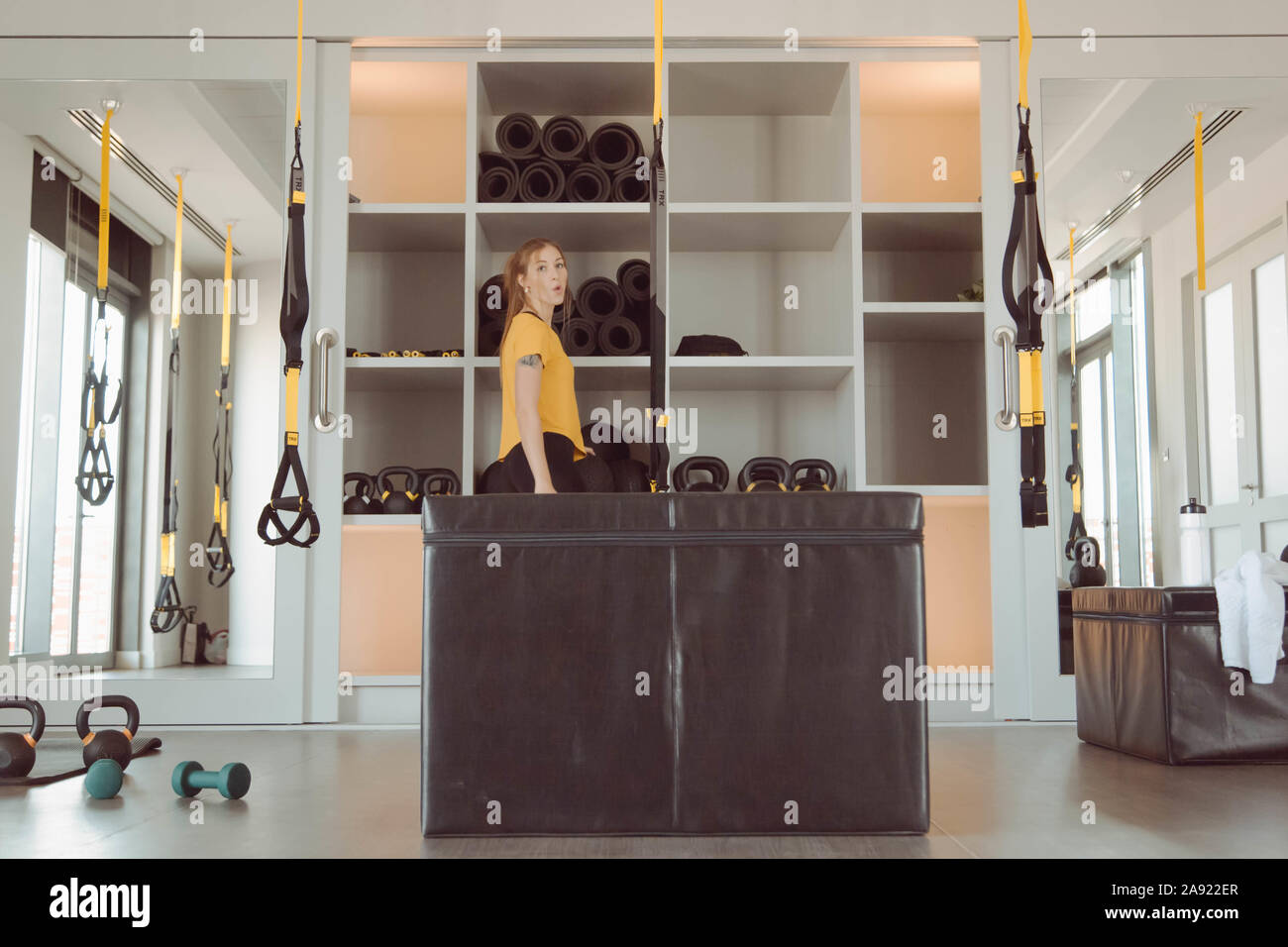 Cross fit gym interior Stock Photo - Alamy
