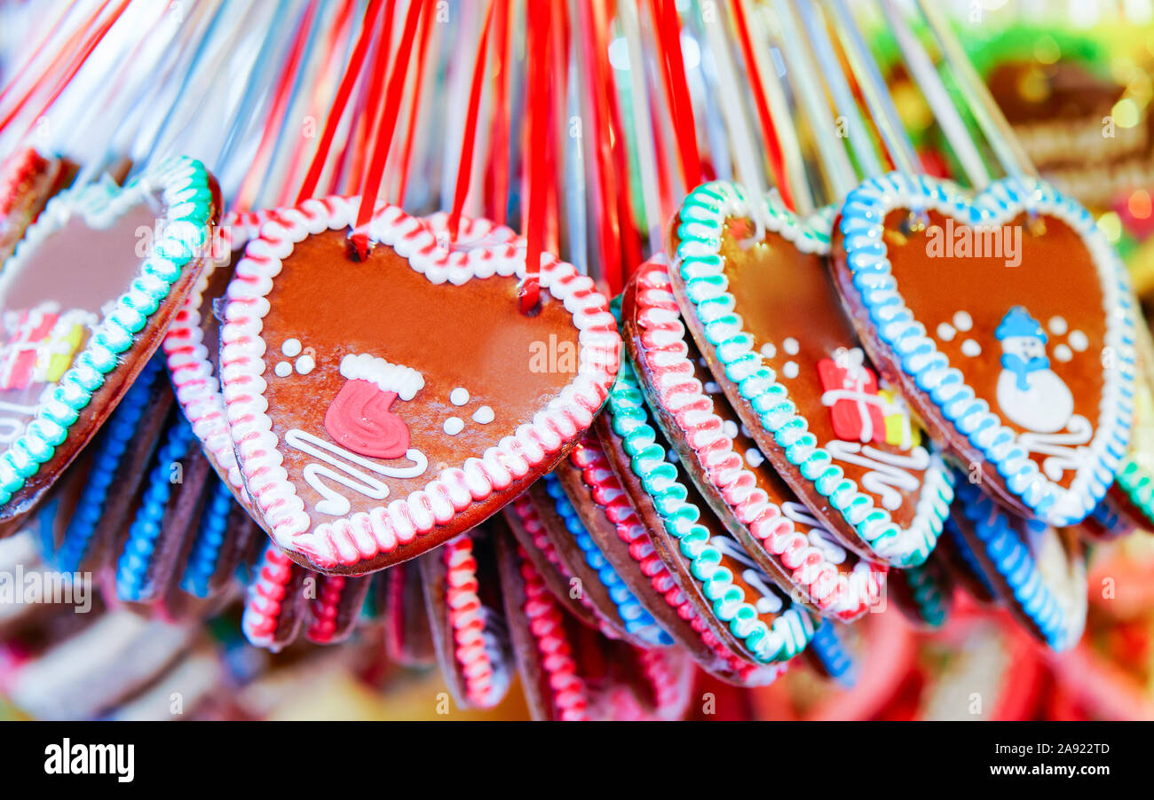Gingerbread cookies on Christmas Market at Town Hall Berlin Germany ...