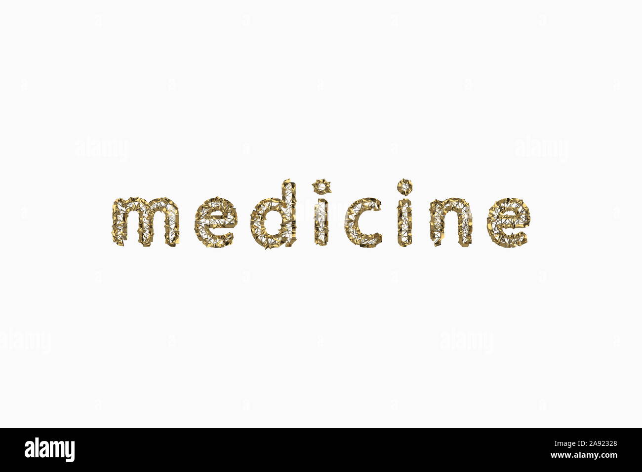 medicine - word abstract lettering made by golden wire jewelry ...