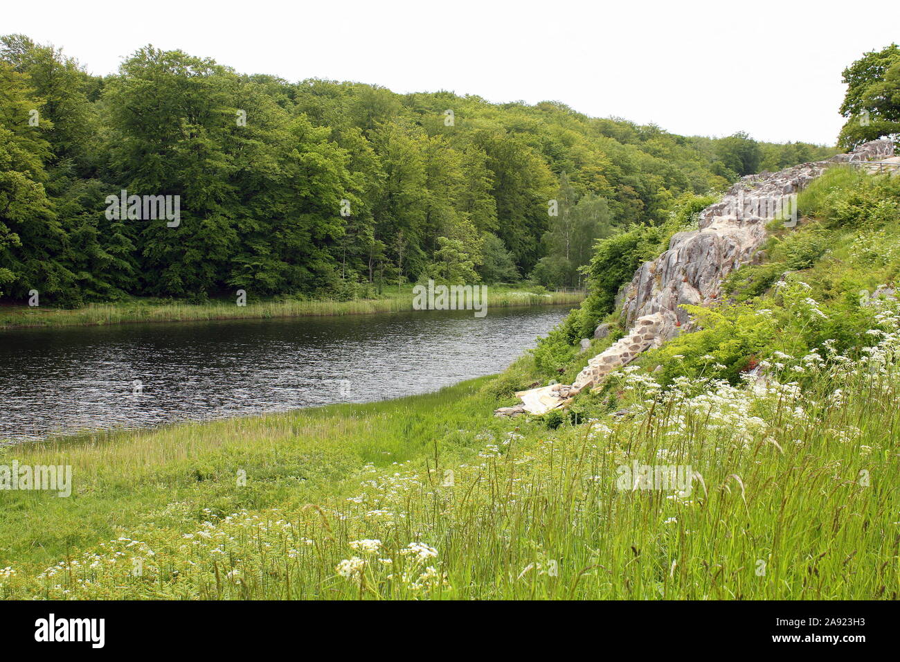 View to the Lilleborg ruïn on the island Bornholm Stock Photo - Alamy