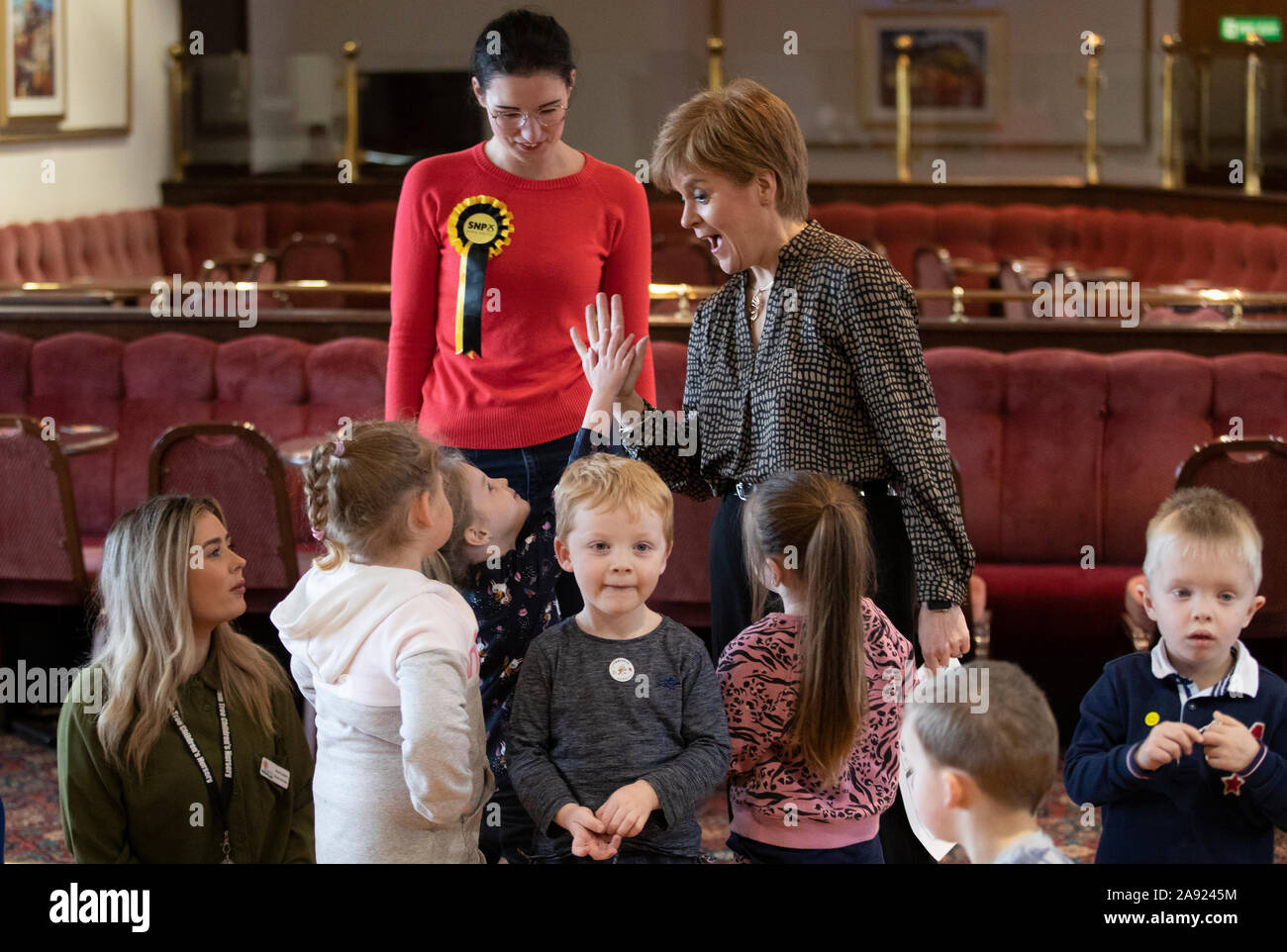 SNP leader Nicola Sturgeon during a visit to Blossom Tree Children's ...