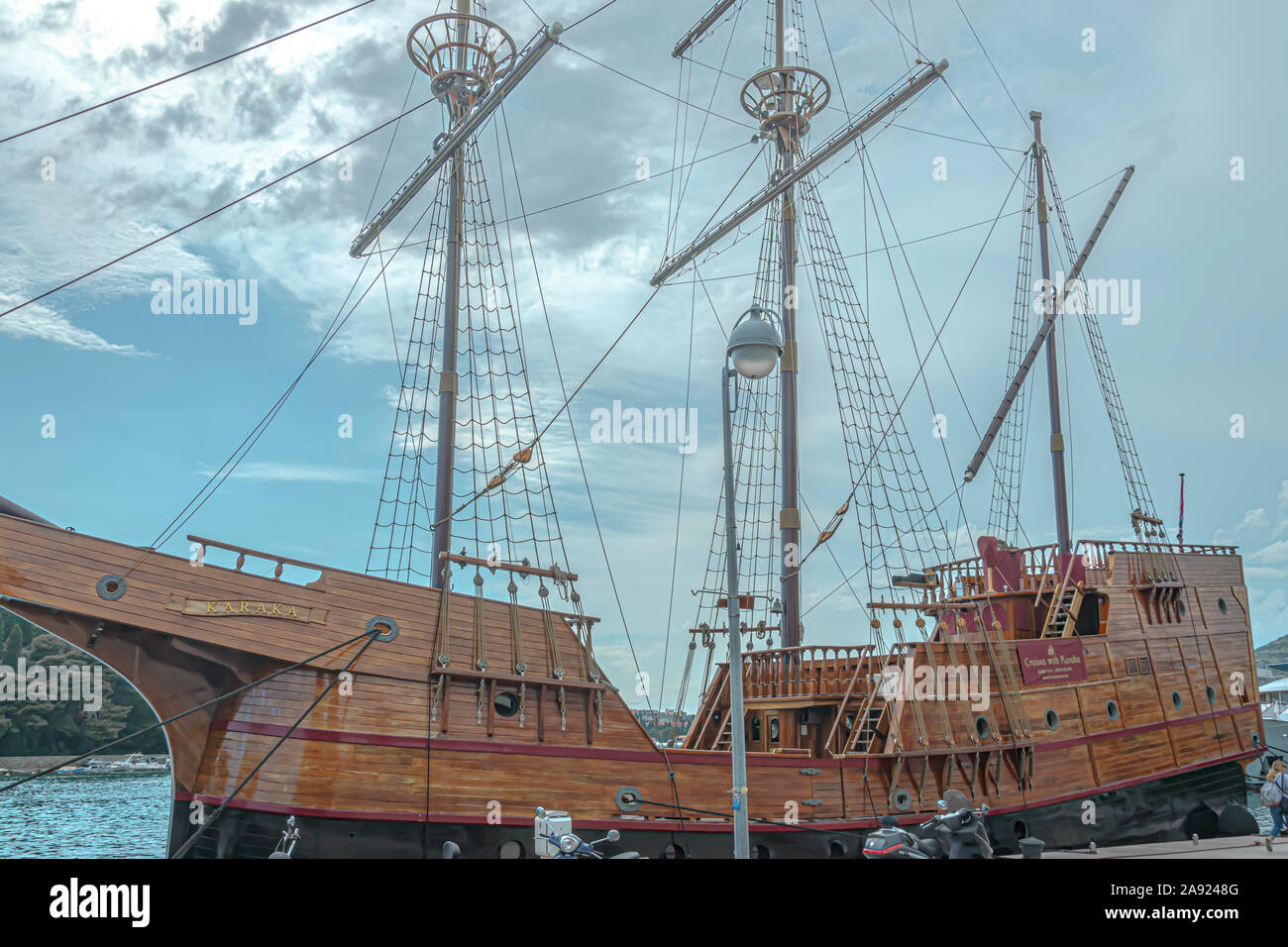 Vintage sailing ship Stock Photo - Alamy
