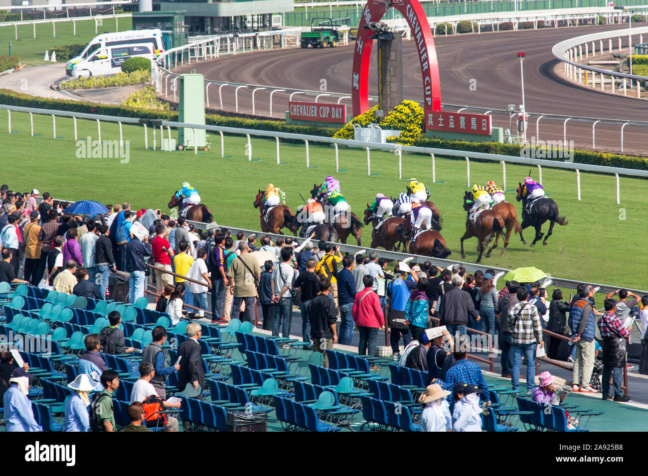 Hong Kong Sha Tin Racing Jockey Club, Sha Tin Racecourse Stock Photo ...