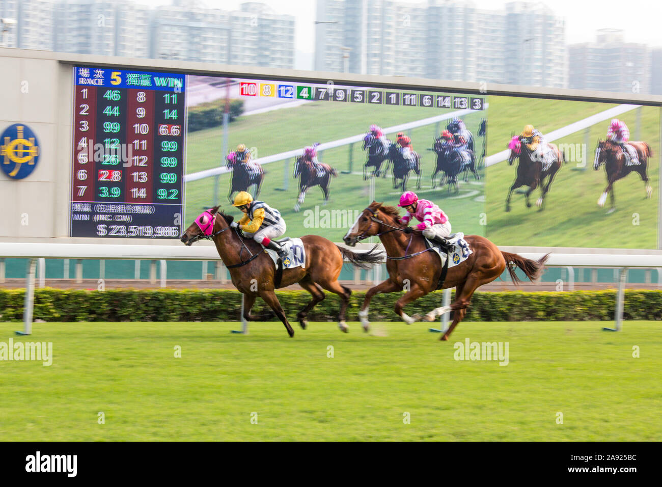 Hong Kong Sha Tin Racing Jockey Club, Sha Tin Racecourse Stock Photo ...