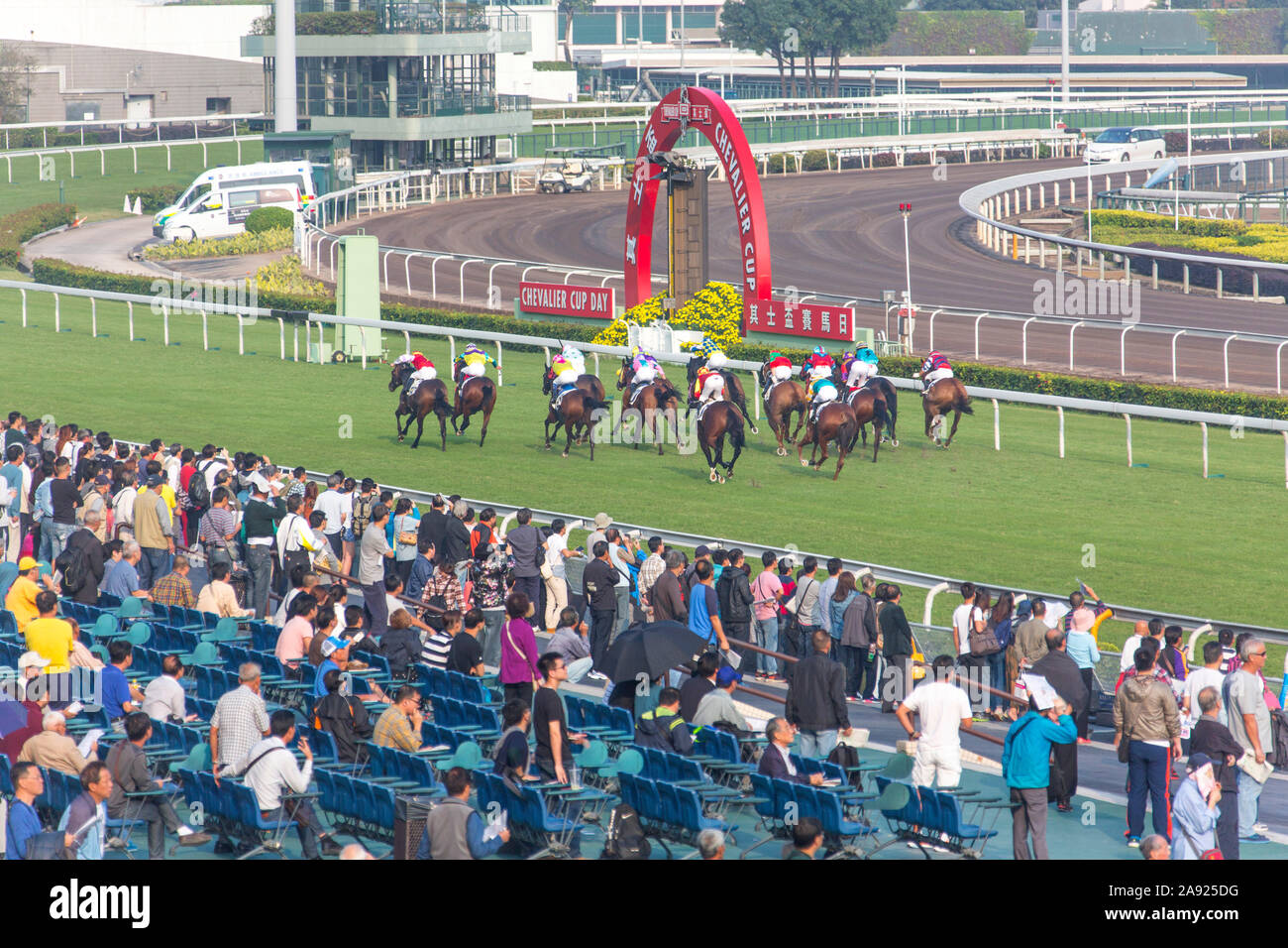 Hong Kong Sha Tin Racing Jockey Club, Sha Tin Racecourse Stock Photo ...