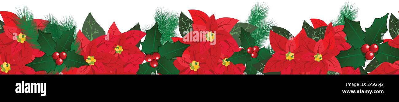 Christmas horizontal seamless background. Vector illustration Stock ...