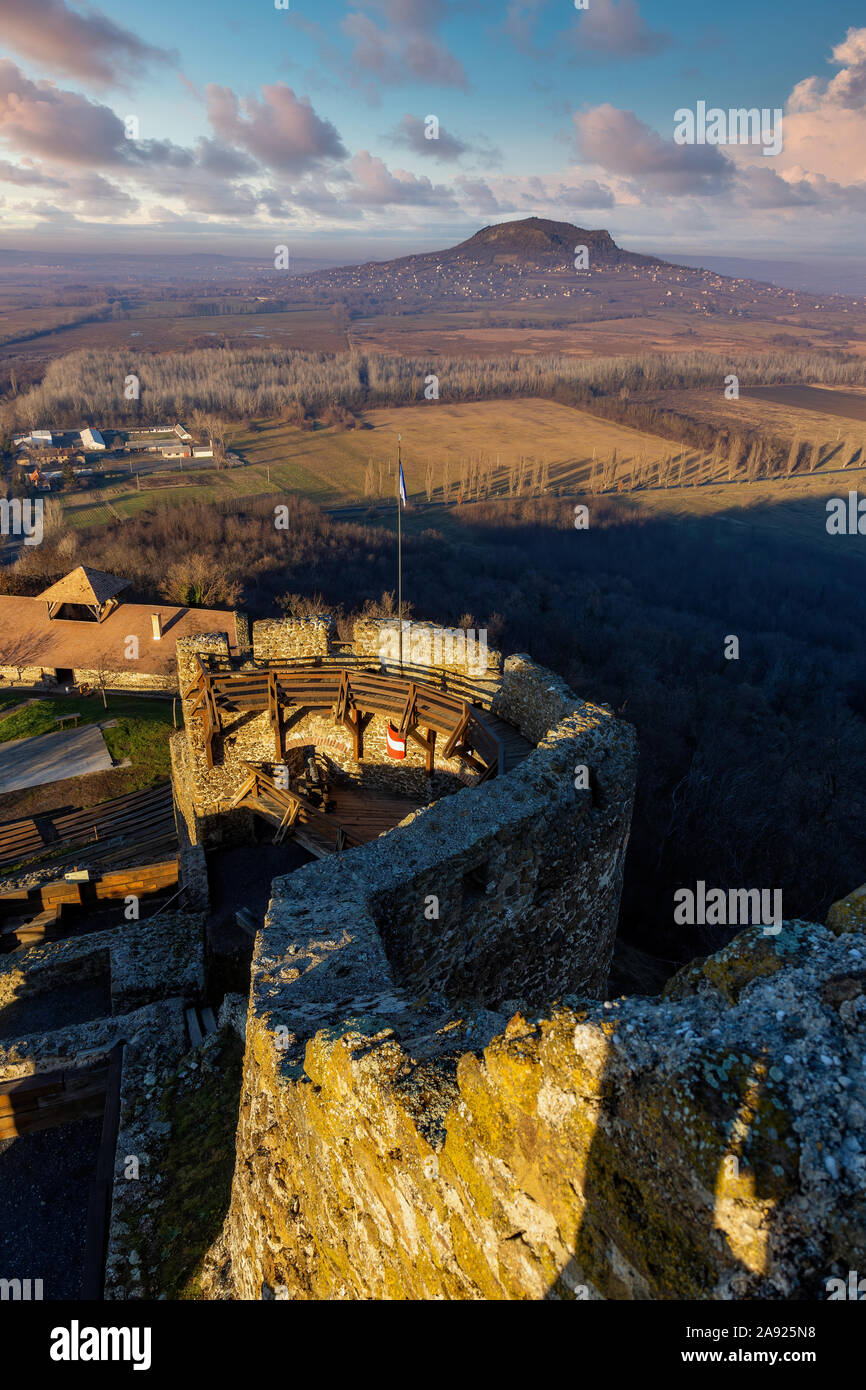 Nice sunset landscape from Hungary, castle Szigliget Stock Photo - Alamy