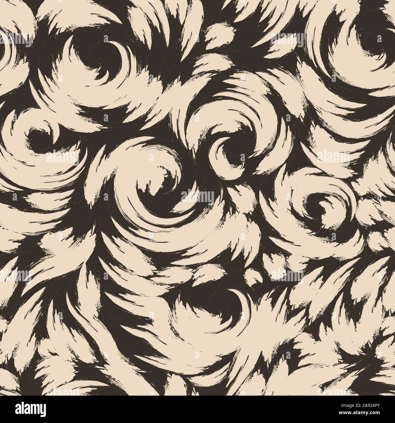 Vector pattern in beige color.Brown seamless motif made of splashes and ...