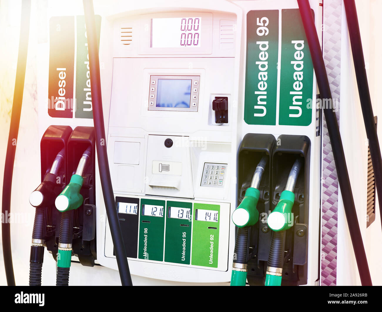 Payment terminal modern filling station for cars Stock Photo - Alamy